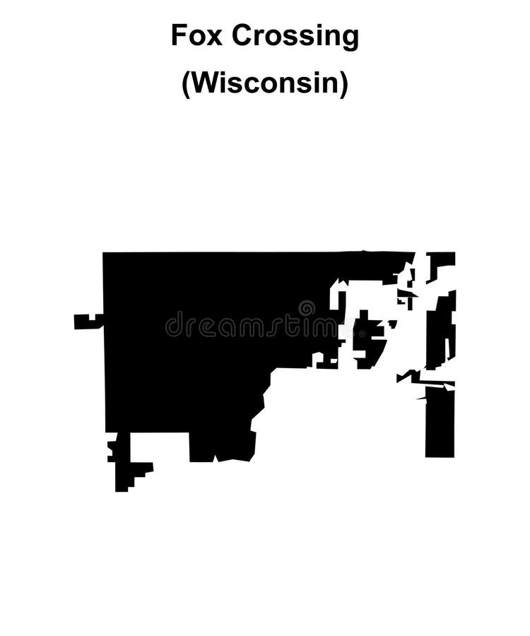 Fox Crossing outline map stock vector. Illustration of blank - 357624260