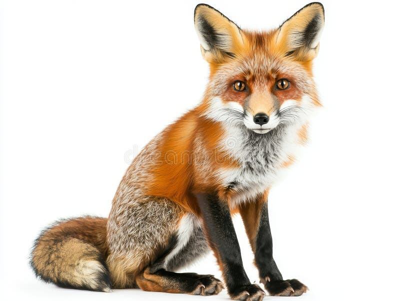 Fox Cute and Colorful Animal on White Background with Beautiful Beasts ...