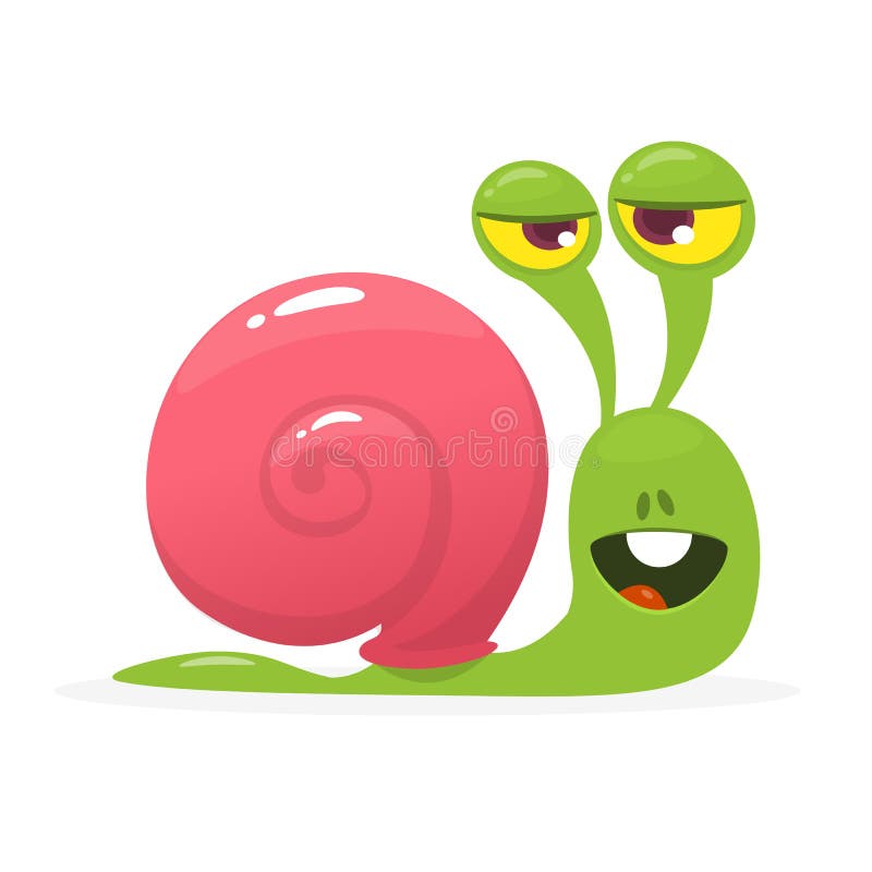 Cute Funny Cartoon Snails Smiling and Talking Stock Vector ...