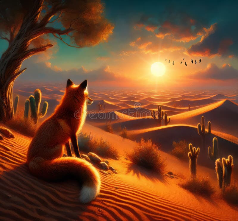 Cartoon Sunset Fox Stock Illustrations – 341 Cartoon Sunset Fox Stock ...