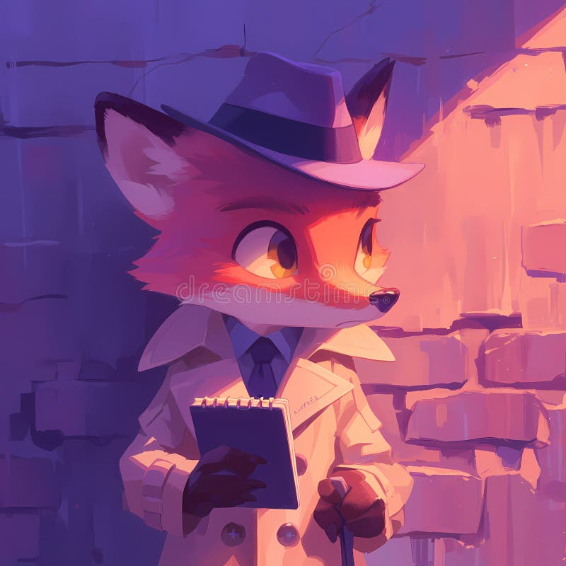 Detective Fox on a Mission stock illustration. Illustration of ...
