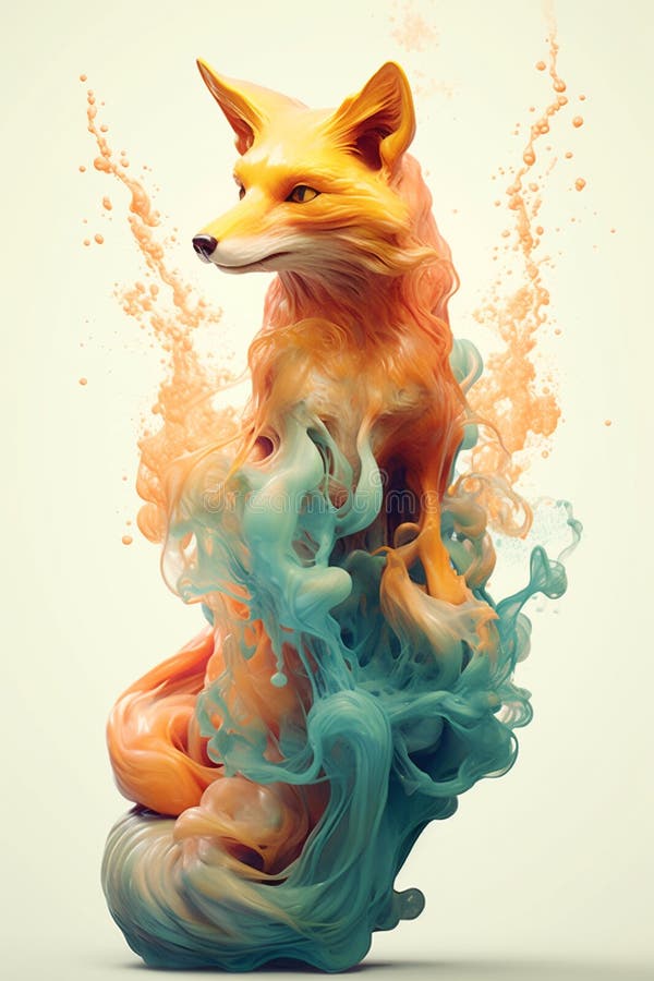 Fox in Dynamic Movements. Generative Ai Stock Illustration ...