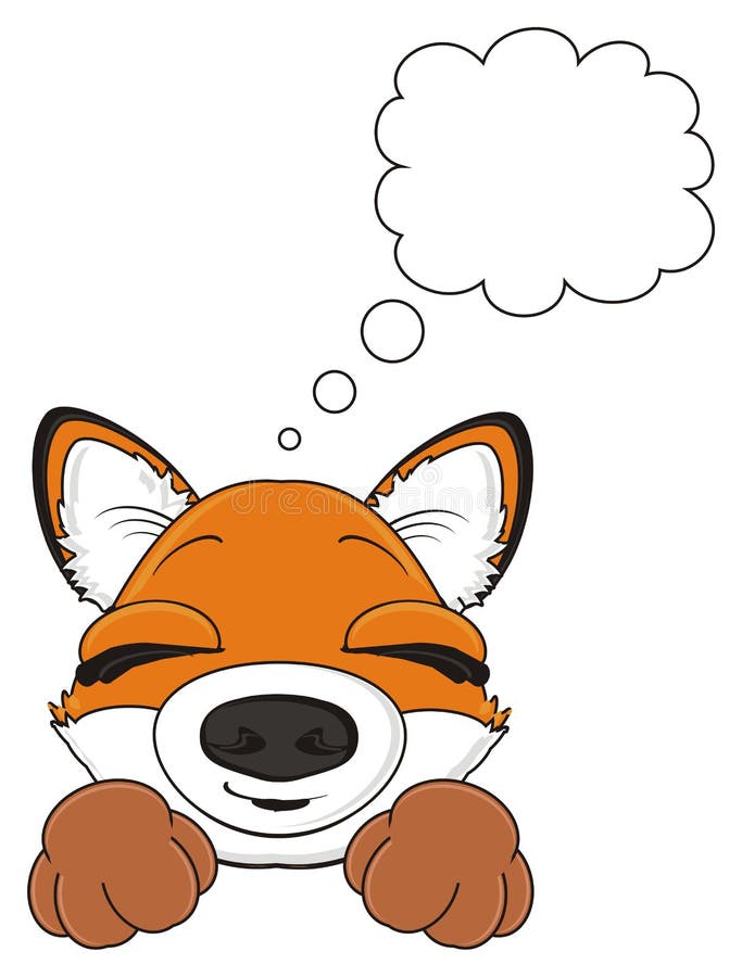 Fox with an empty call out stock illustration. Illustration of call ...