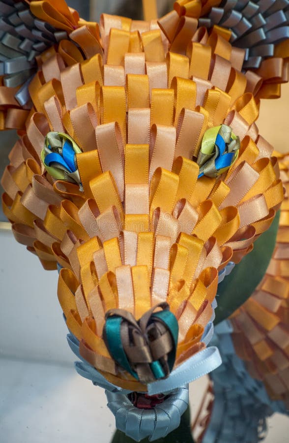 Fox Face Made of Colored Ribbons Stock Photo - Image of orange ...