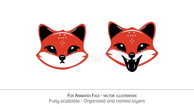 Fox Face Vector Illustration - Realistic Animal Drawings Stock Vector ...