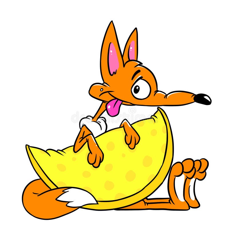 Fox Fairy Tale Cheese Gift Illustration Cartoon Stock Illustration ...