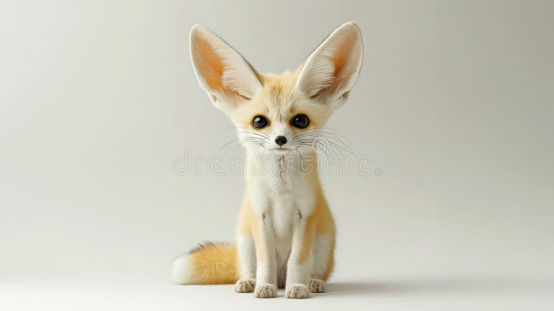 Fox, Fennec Fox Sits and Looks into the Frame with Interest Stock Image ...