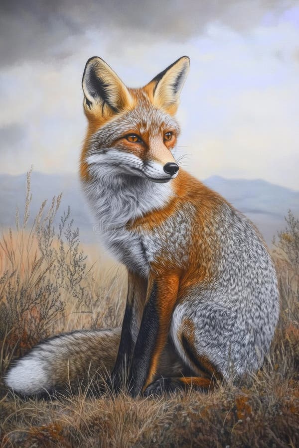 Fox in field stock photo. Image of generated, agriculture - 379188888