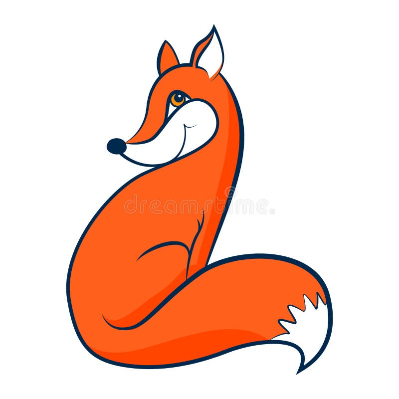 Fox. Figure Stylized Cartoon Style. Isolated Background Stock Vector ...