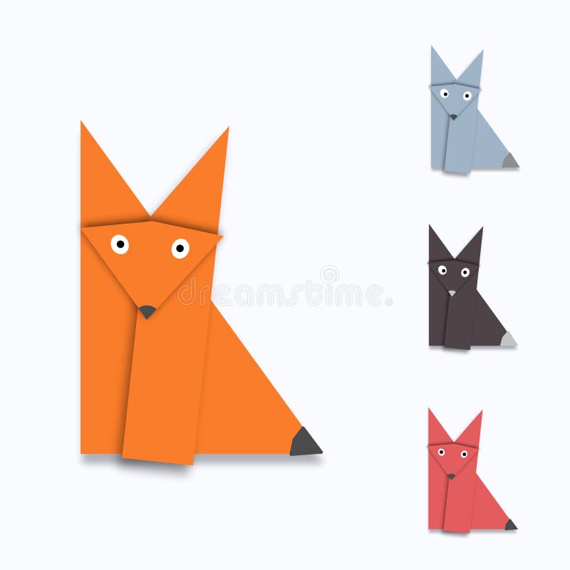 Fox paper cut stock illustration. Illustration of origami - 72806818
