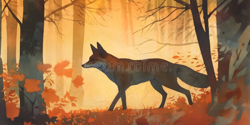 Fox in the Forest, Illustration Design, Background Wallpaper, Animals ...