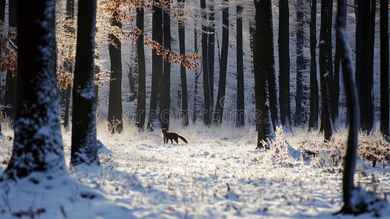 Fox in the Forest in the Snow Stock Image - Image of portrait, wildlife ...