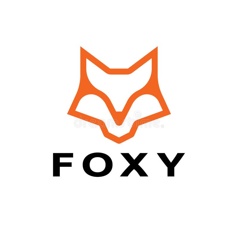 Fox Foxy Animal Head Mascot Line Logo Template Stock Vector ...