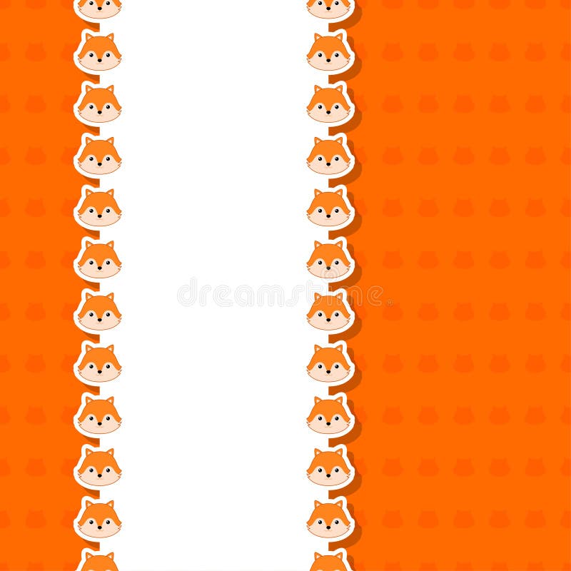 Fox with Frame for Banner, Poster, and Greeting Card Stock Vector ...