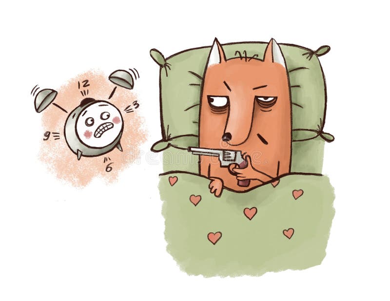 Fox is Going To Shoot the Alarm in the Morning Stock Illustration ...