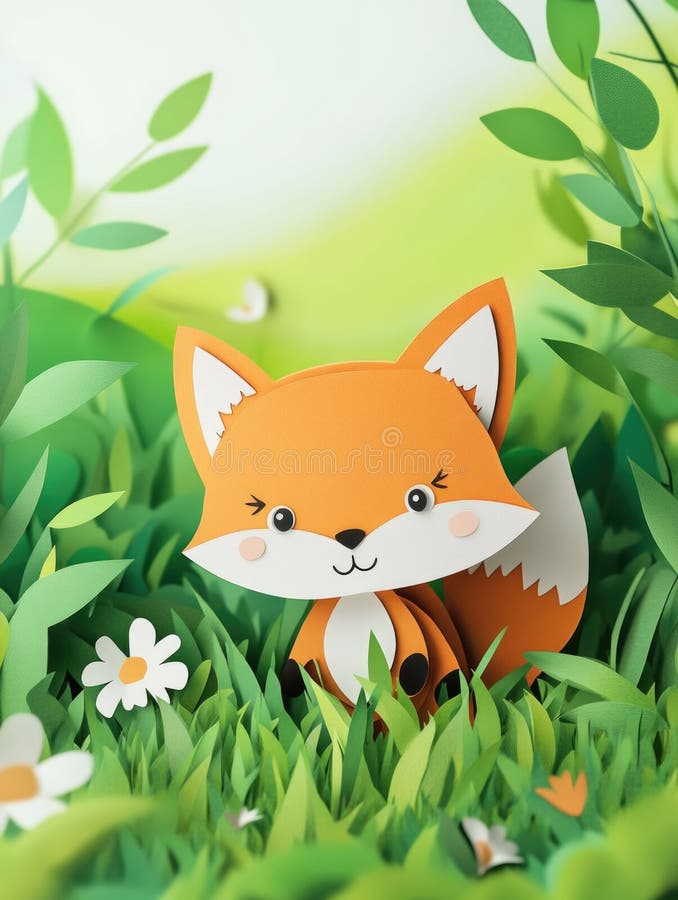 Fox in Grass stock image. Image of generated, nature - 377348655