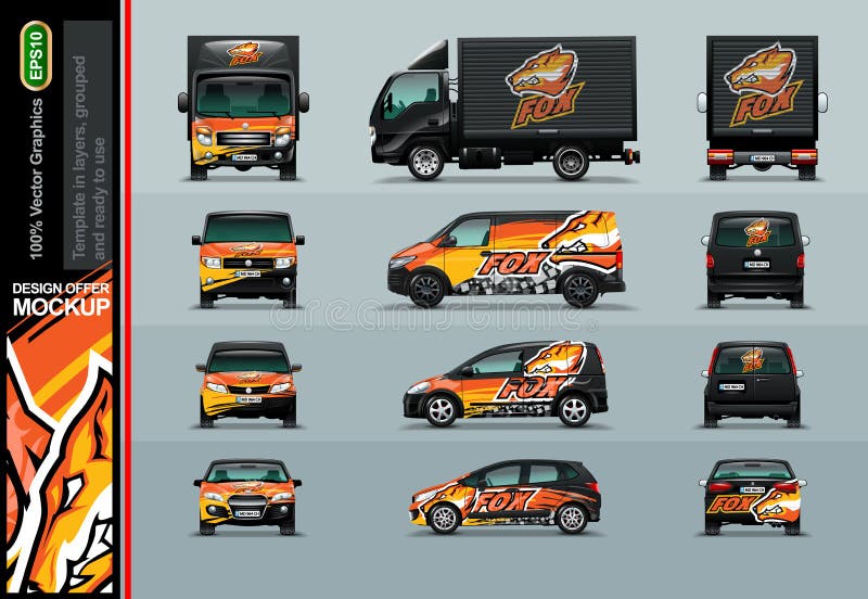 Fox Head in an Abstract Composition. Layout Offers for Your Business ...