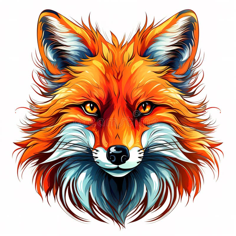 Fox Head Art Design on Clean Background. Mammals Stock Image ...
