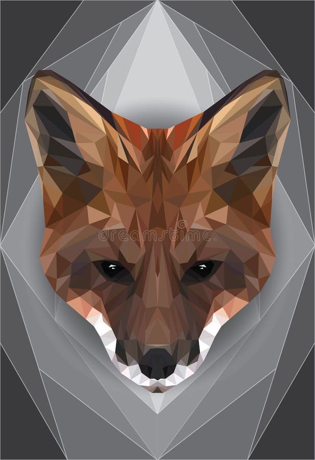 Low Poly Fox Head Background Stock Vector - Illustration of predator ...