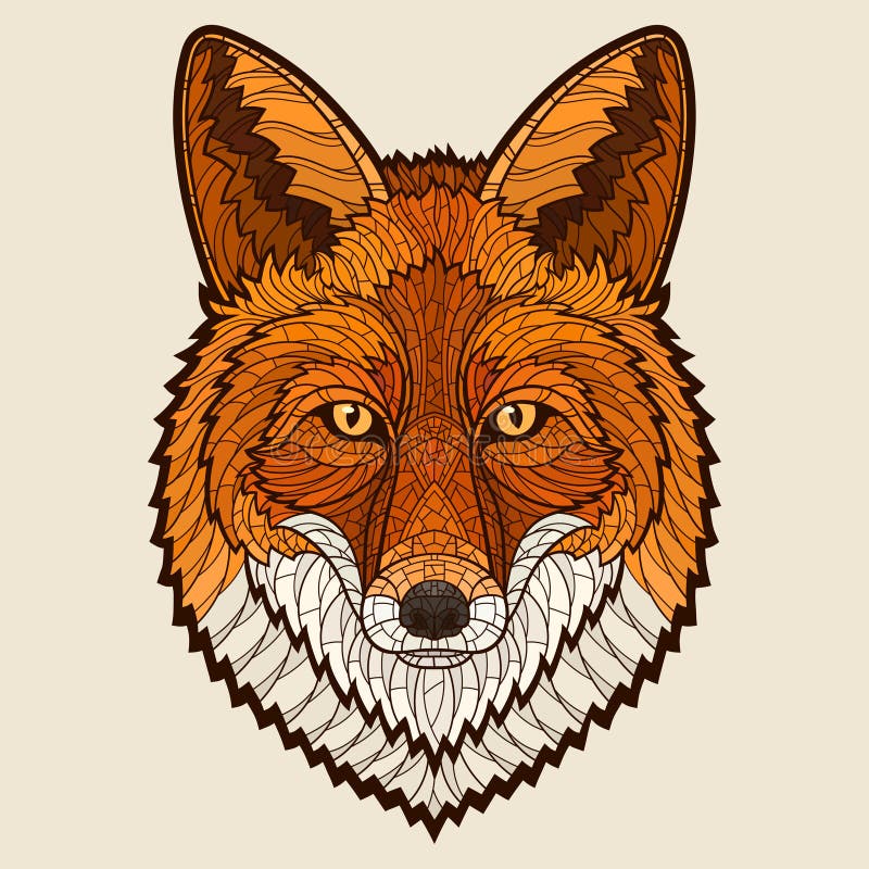 Fox head stock illustration. Illustration of mosaic, mammal - 55161450