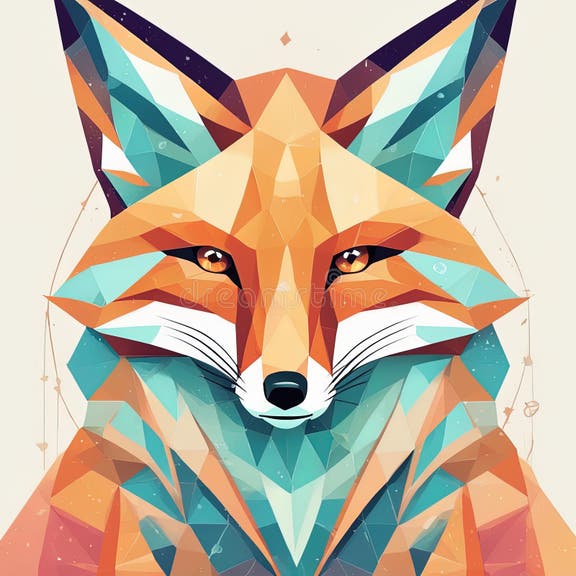 Fox Head. Geometric Illustration. Fox Head. Geometric Illustration. Fox ...