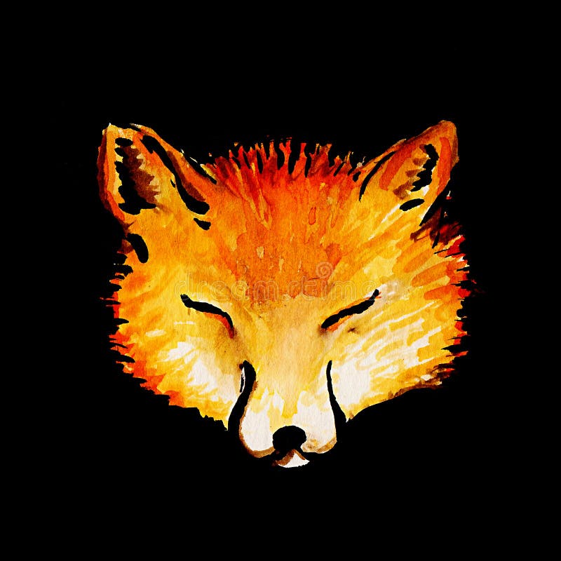 Fox head stock illustration. Illustration of painted - 48532555