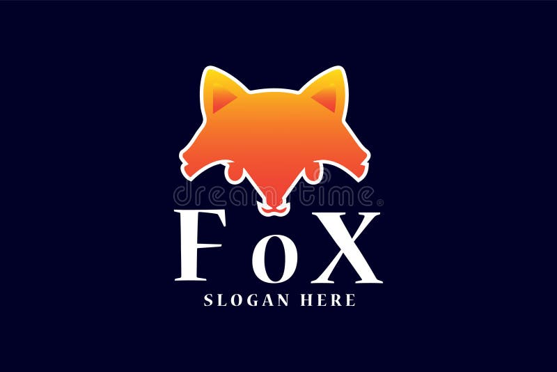 Fox Head Logo with Color Gradient Vector Illustration Stock Vector ...