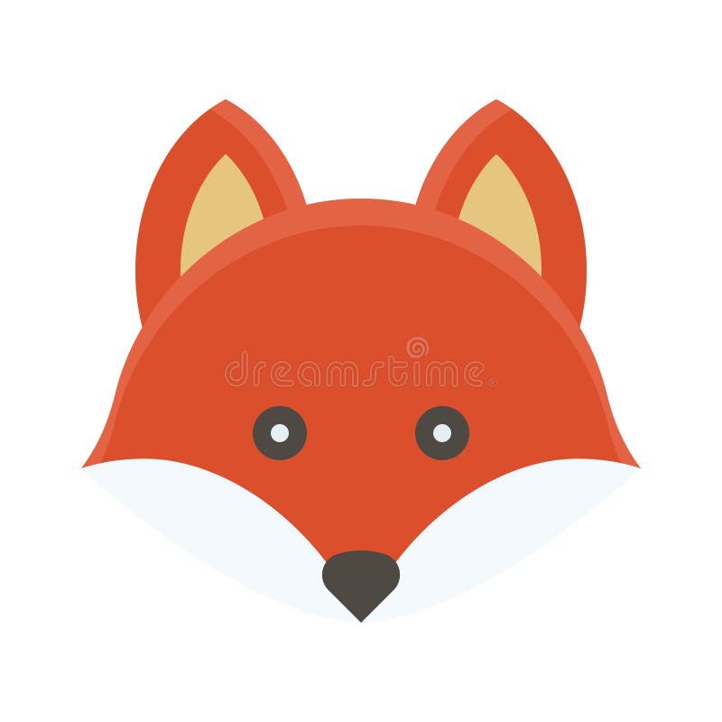 Fox Head Icon, Thanksgiving Related Vector Stock Vector - Illustration ...
