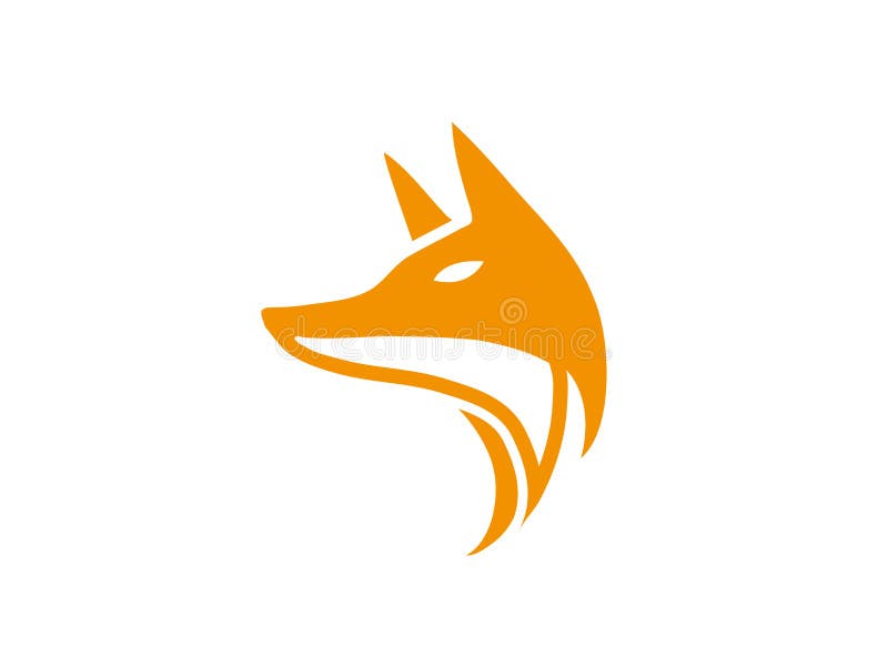 Fox Head Looking To the Side for Logo Design Illustration Stock ...
