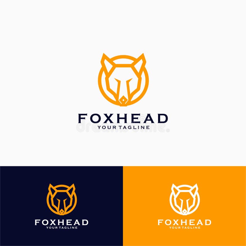 Fox Head Logo Template Design Emblem Illustration Geometric Style Logo ...
