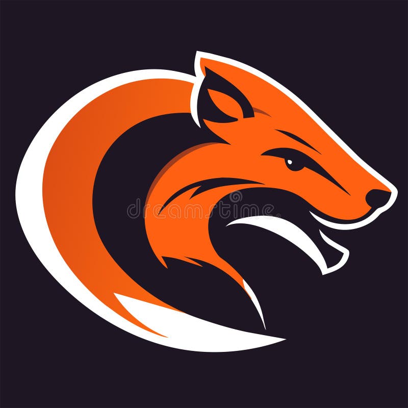 Fox Head Logo Design. Vector Illustration Isolated on Black Background ...