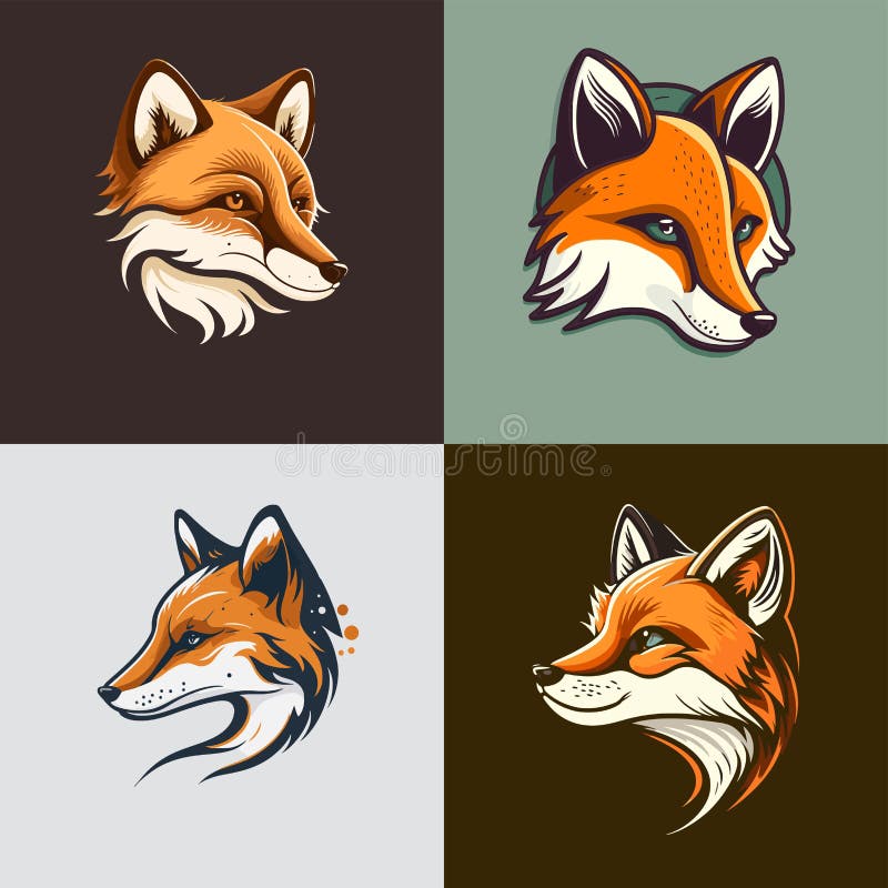 Fox Head Logo Minimal Modern Icon Flat Vector Style Stock Vector ...