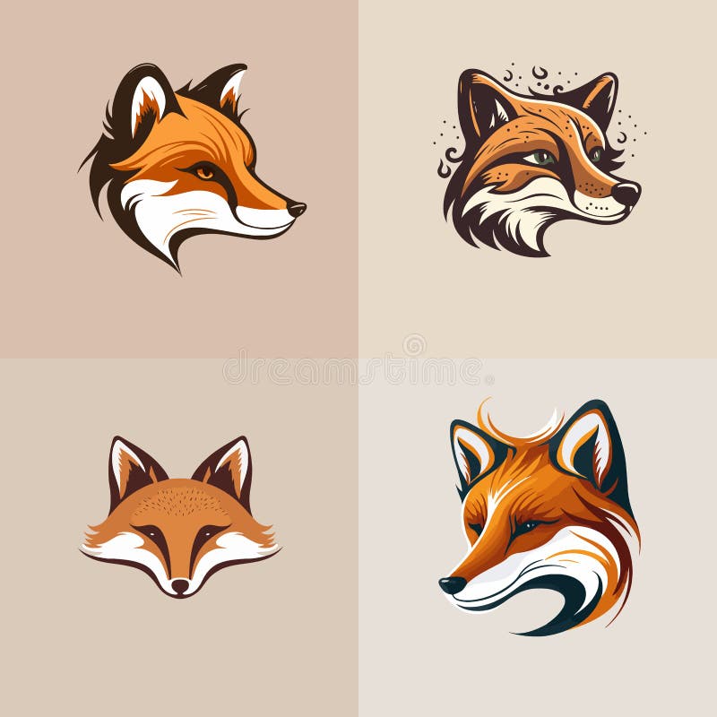 Fox Head Logo Minimal Modern Icon Flat Vector Style Stock Vector ...