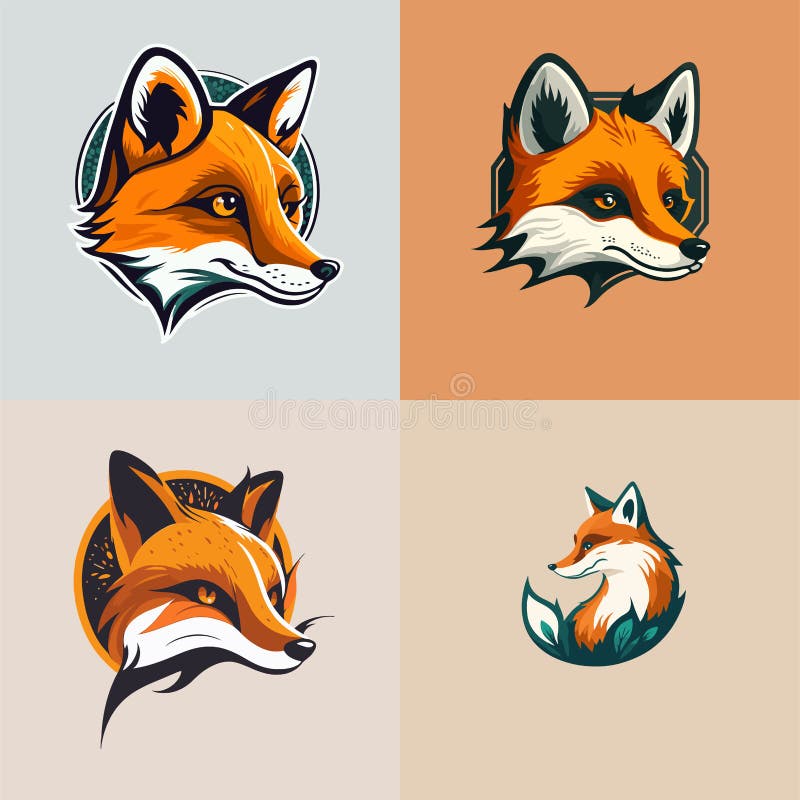 Fox Head Logo Minimal Modern Icon Flat Vector Style Stock Vector ...