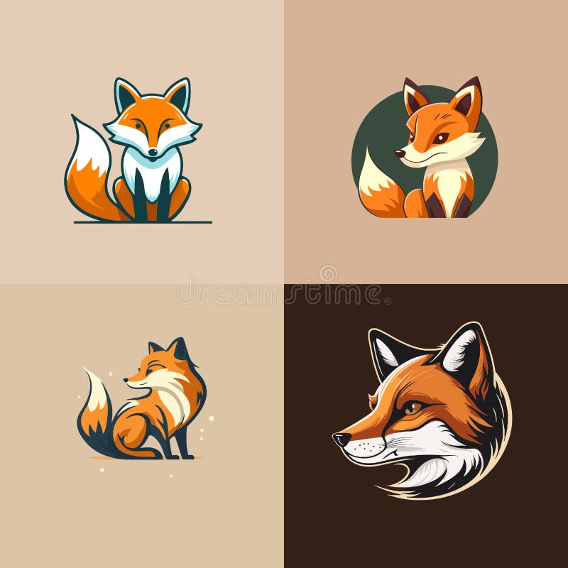 Fox Head Logo Minimal Modern Icon Flat Vector Style Stock Vector ...