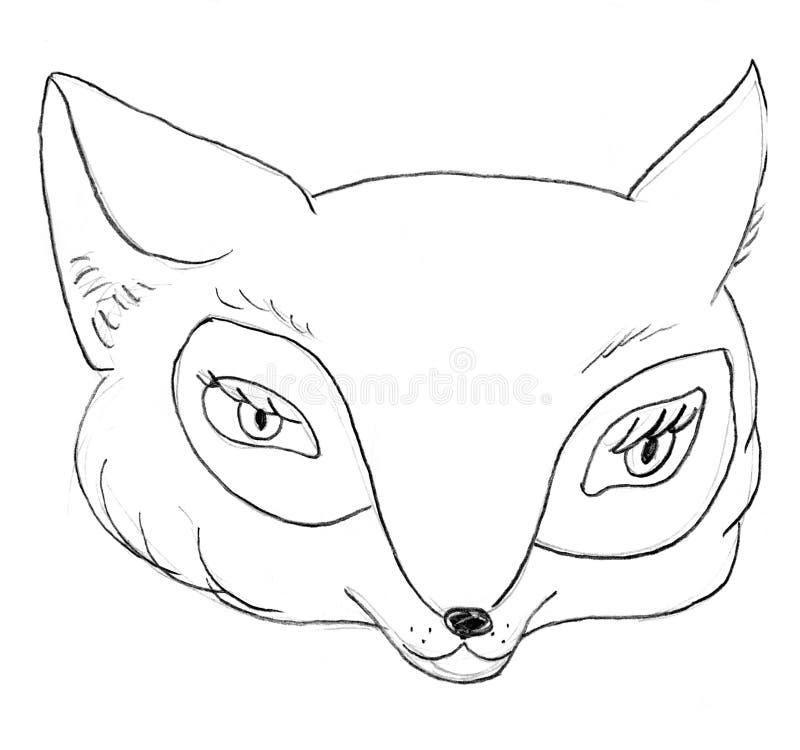 Fox head sketch stock illustration. Illustration of head - 12980948