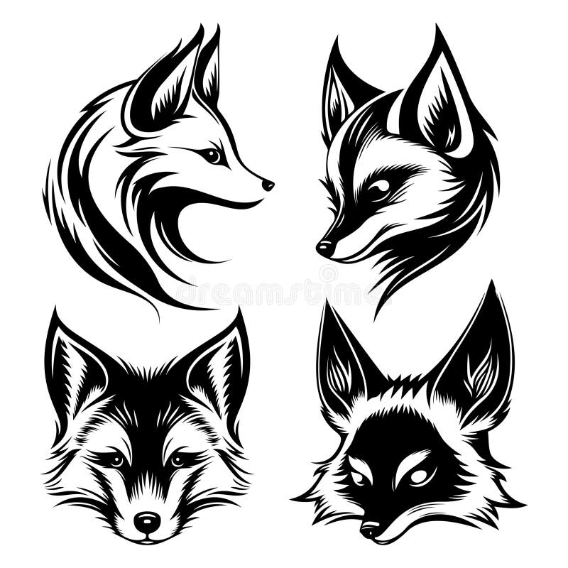 Fox head symbol logo stock vector. Illustration of black - 279081551