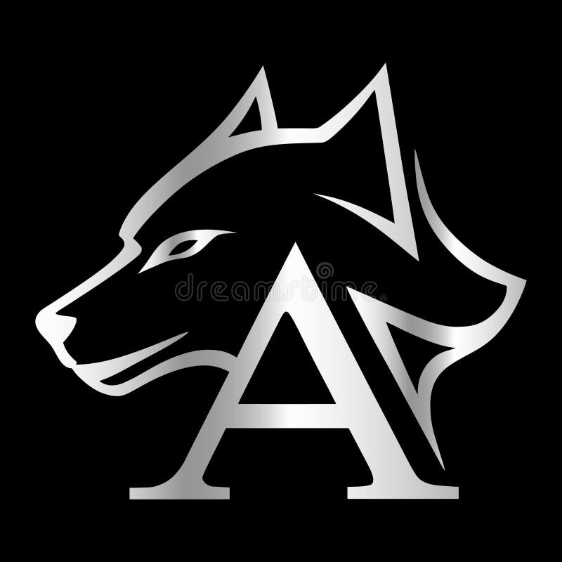 Fox Head Vector Illustration. Letter a Monogram Design Wolf Face Vector ...