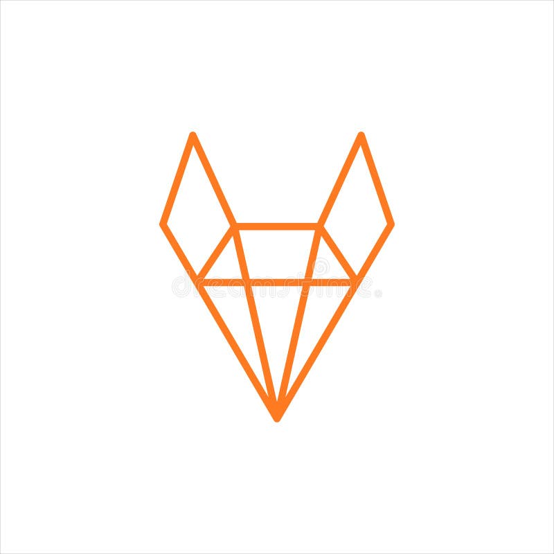 Fox Head Vector Logo Design Geometric Art Stock Vector - Illustration ...
