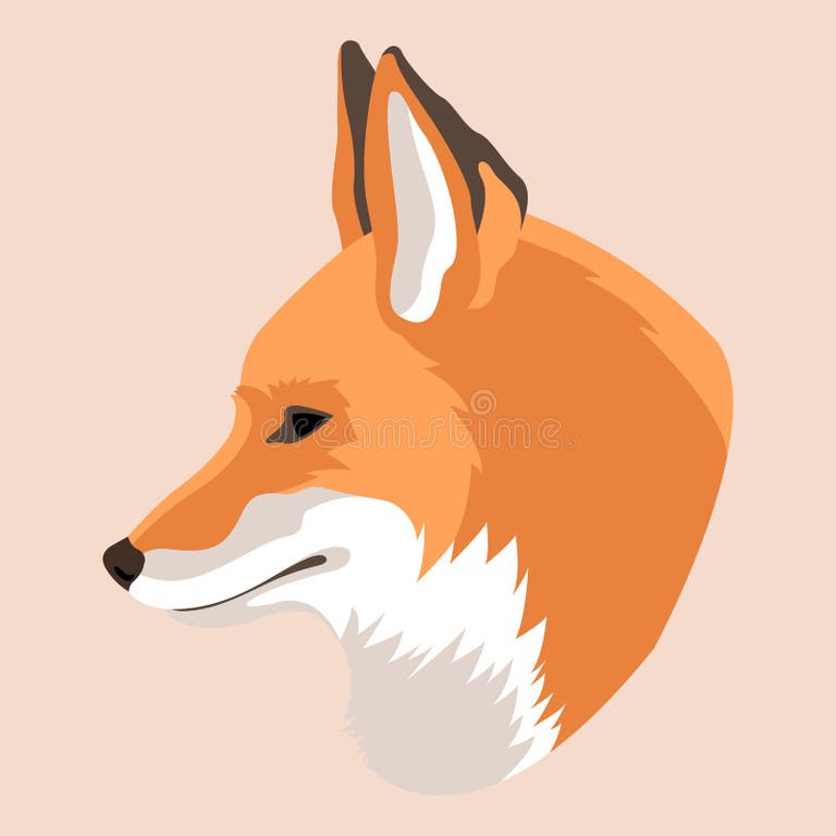 Fox head vector style Flat stock vector. Illustration of funny - 77872857