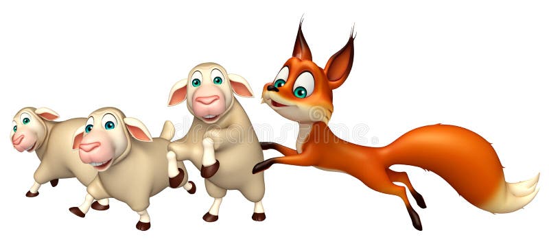 Fox hunting Sheep stock illustration. Illustration of carnivore - 70067355