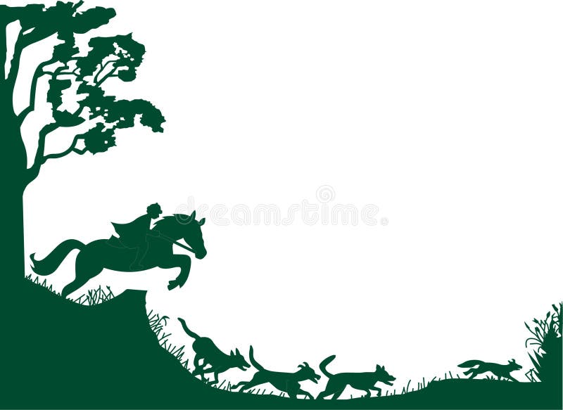 Fox Hunting Silhouette stock vector. Illustration of mammal - 60161246