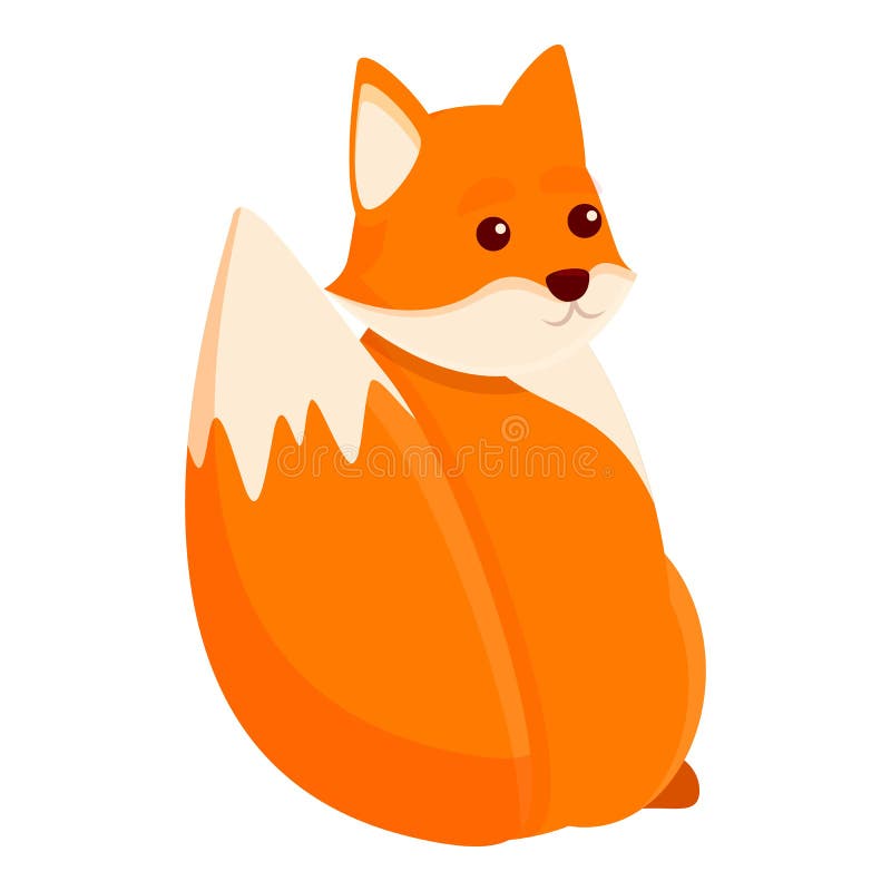 Fox icon, cartoon style stock vector. Illustration of animal - 203905494