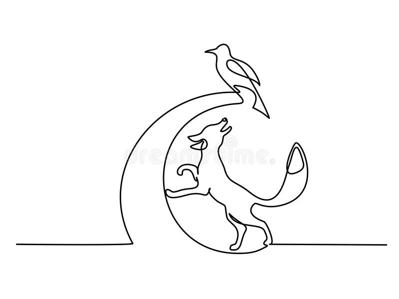 Continuous Line Drawing Fox Stock Illustrations – 147 Continuous Line ...