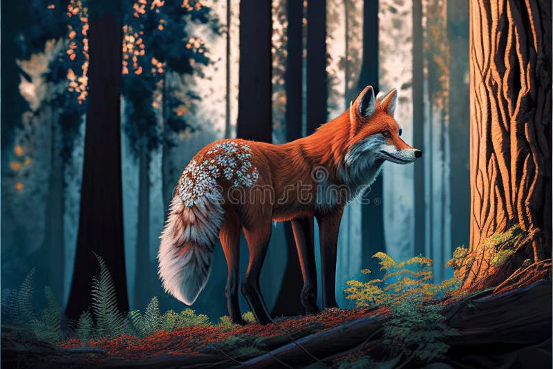Fox in Jungle Creative Image Generative AI Stock Illustration ...