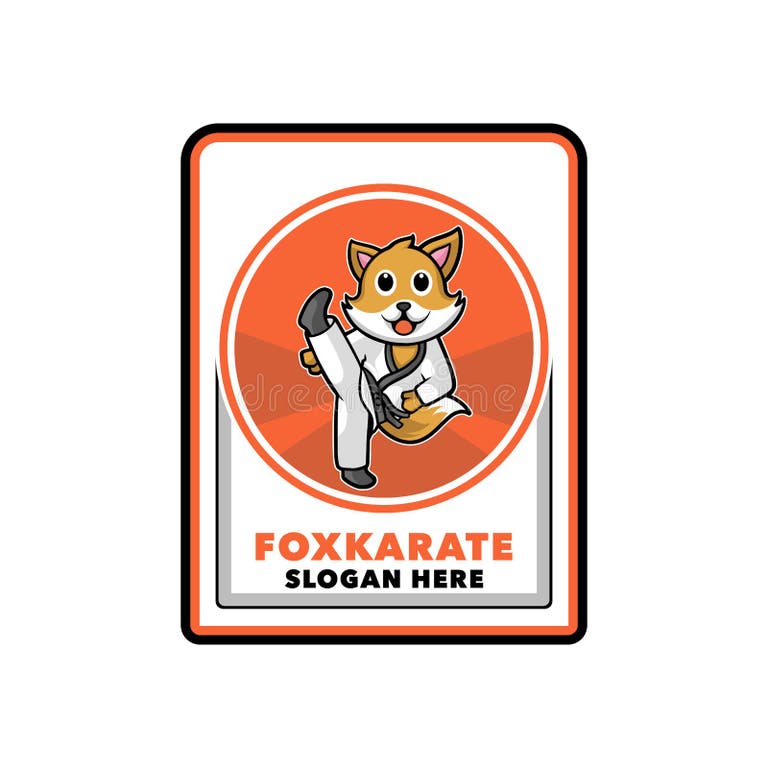 Fox karate logo stock vector. Illustration of arts, cartoon - 268412723