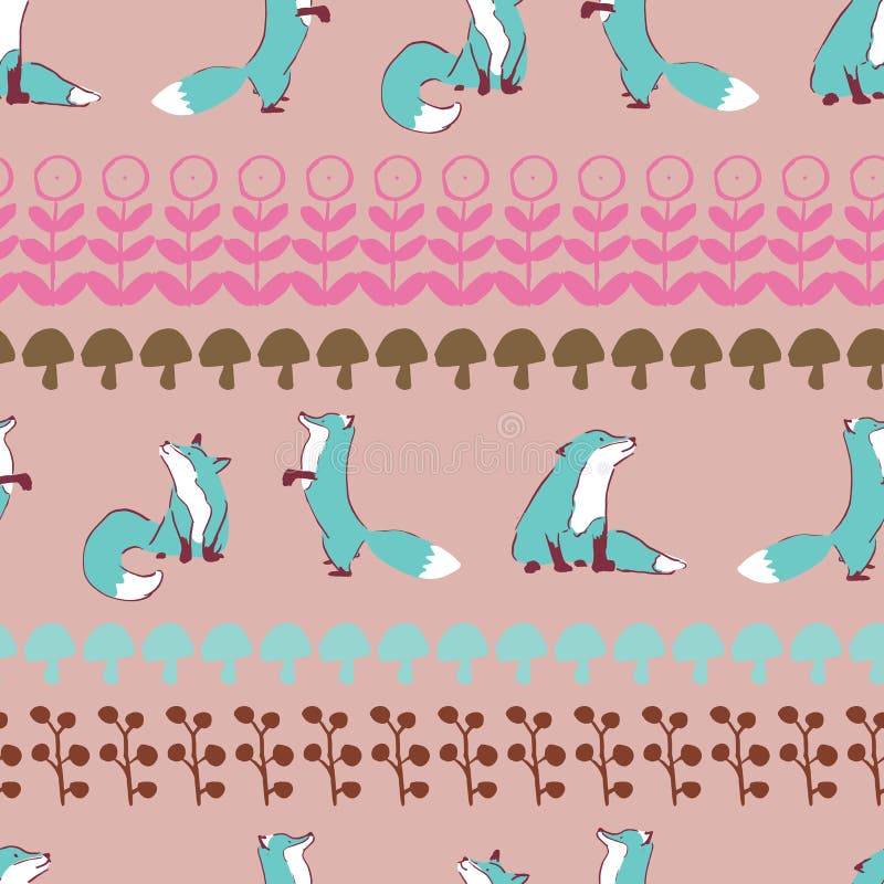 Fox Leaves Seamless Repeat Pattern Stock Vector - Illustration of ...