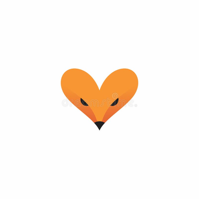 Fox Heart Logo Symbol. Fox Icon Vector Stock Vector - Illustration of ...