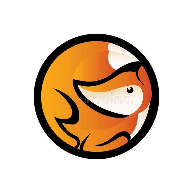 Fox logo on circle shape stock vector. Illustration of brand - 339497795