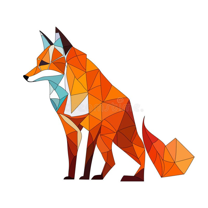 Fox Logo Design. Abstract Colorful Polygonal Fox Image Stock Vector ...